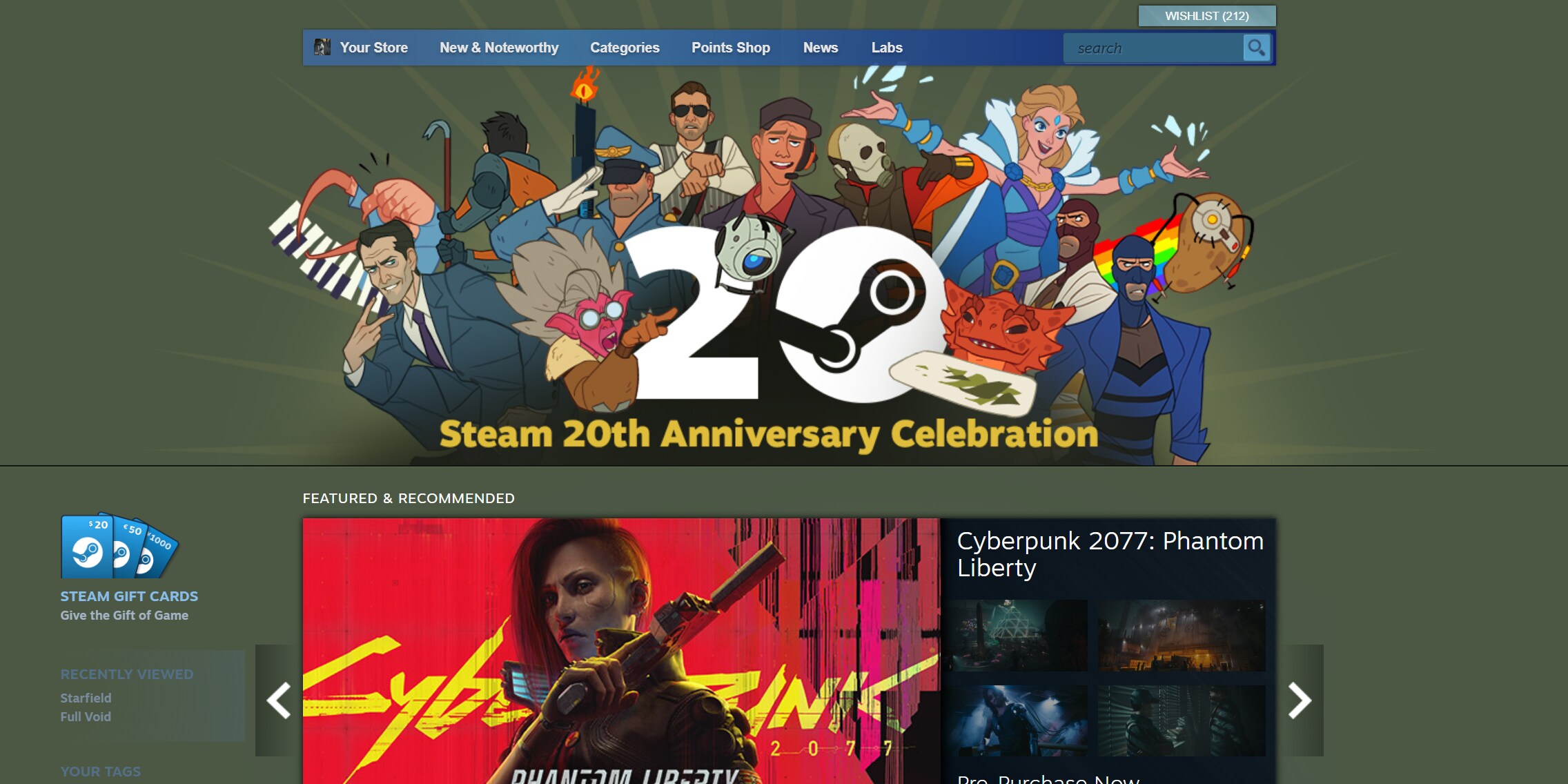 steam recently viewed