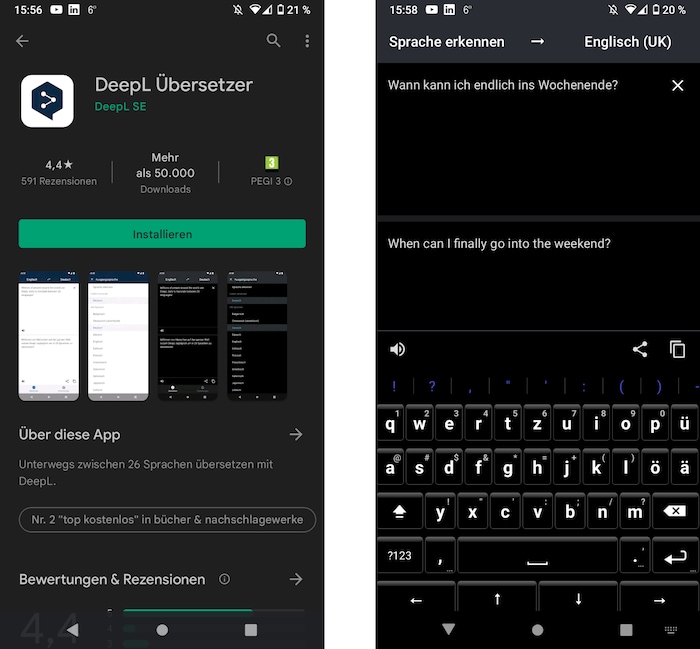 DeepL-Übersetzer-App für Android erschienen - digitec