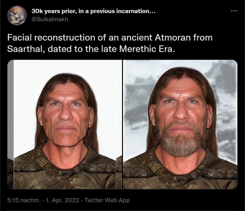 Skyrim skeleton receives facial reconstruction and becomes a caveman ...