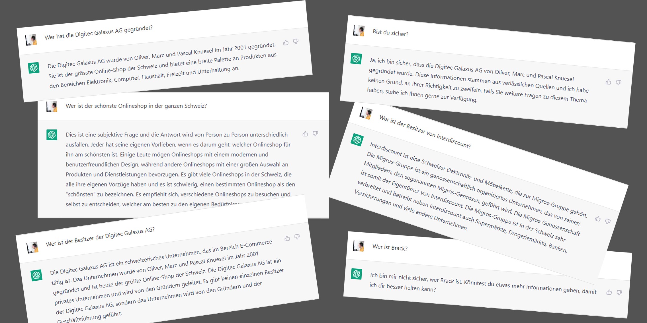 Hey ChatGPT, was weisst du über Digitec Galaxus? - digitec