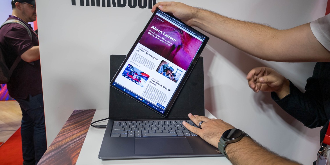Lenovo ThinkBook VertiFlex: Rotate notebook display into portrait ...
