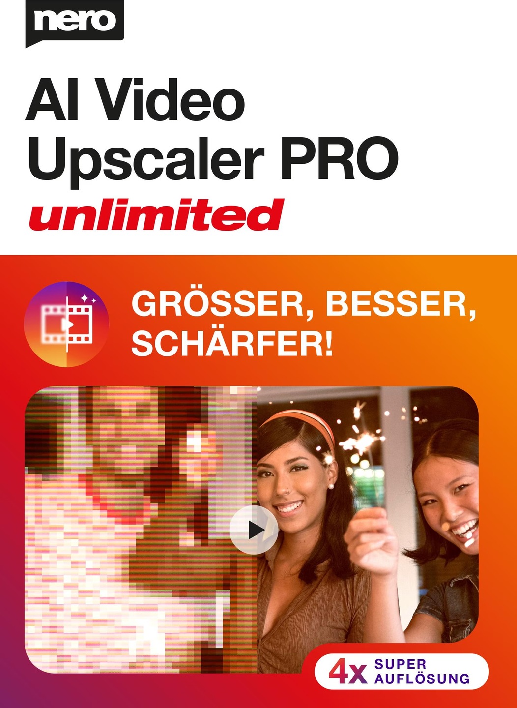 Nero AI Video Upscaler Pro Codice di download illimitato (1 Utente, 1 Dispositivi/Utenti, Senza ...