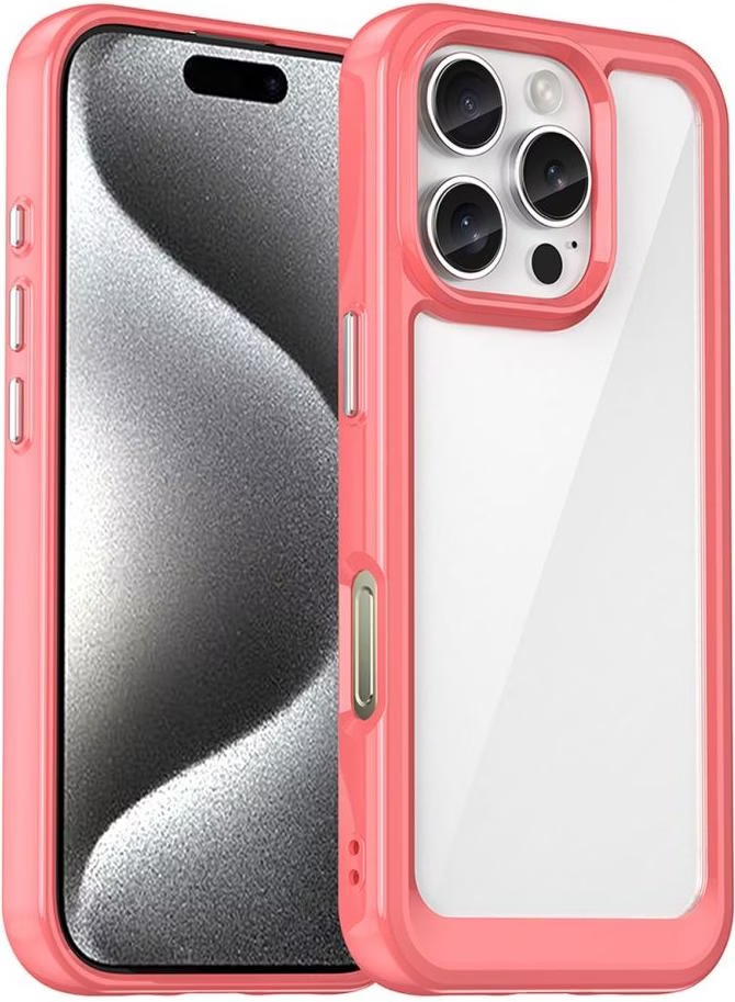 Hurtel Outer Space Case with Gel Frame for iPhone 16 Pro - Red (iPhone ...