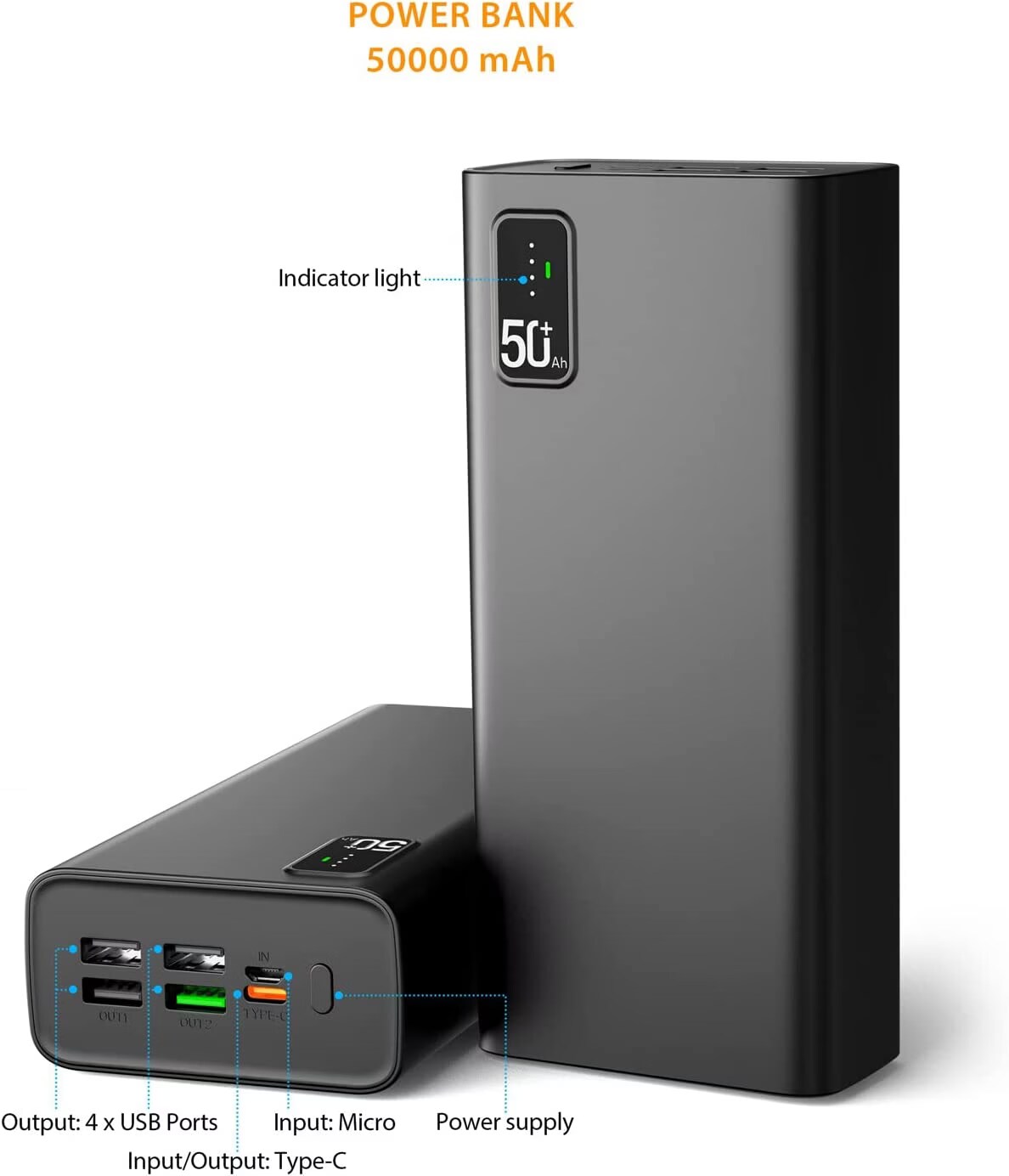 Toospon Portable Charger (50000 mAh, 22.50 W) - kaufen bei digitec