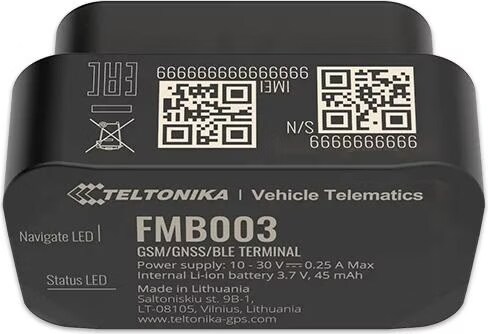 Teltonika FMB003 Ultra-Small OEM OBDII PnP Tracker mit GNSS, GSM, BLE 4 ...