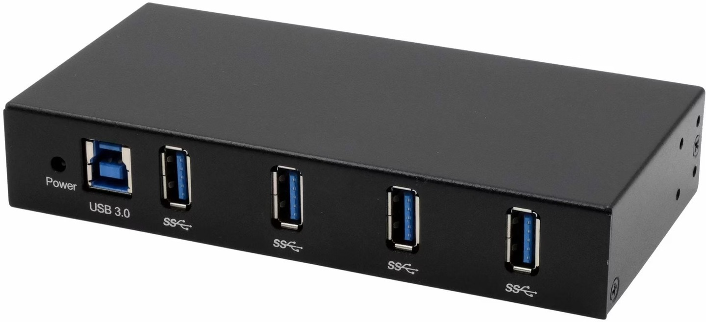 Exsys 4 port USB 3.2 Gen 1 HUB metal case, incl power supply 12V/2A ...