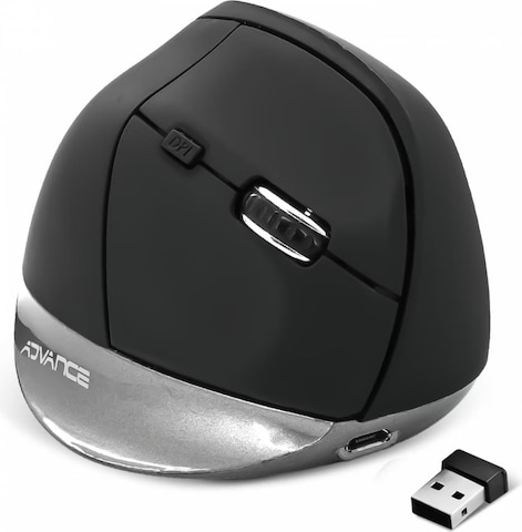 Advance SOURIS SANS FIL ERGONOMIQUE ADVANCE VERTICAL PLUS (NOIR ...