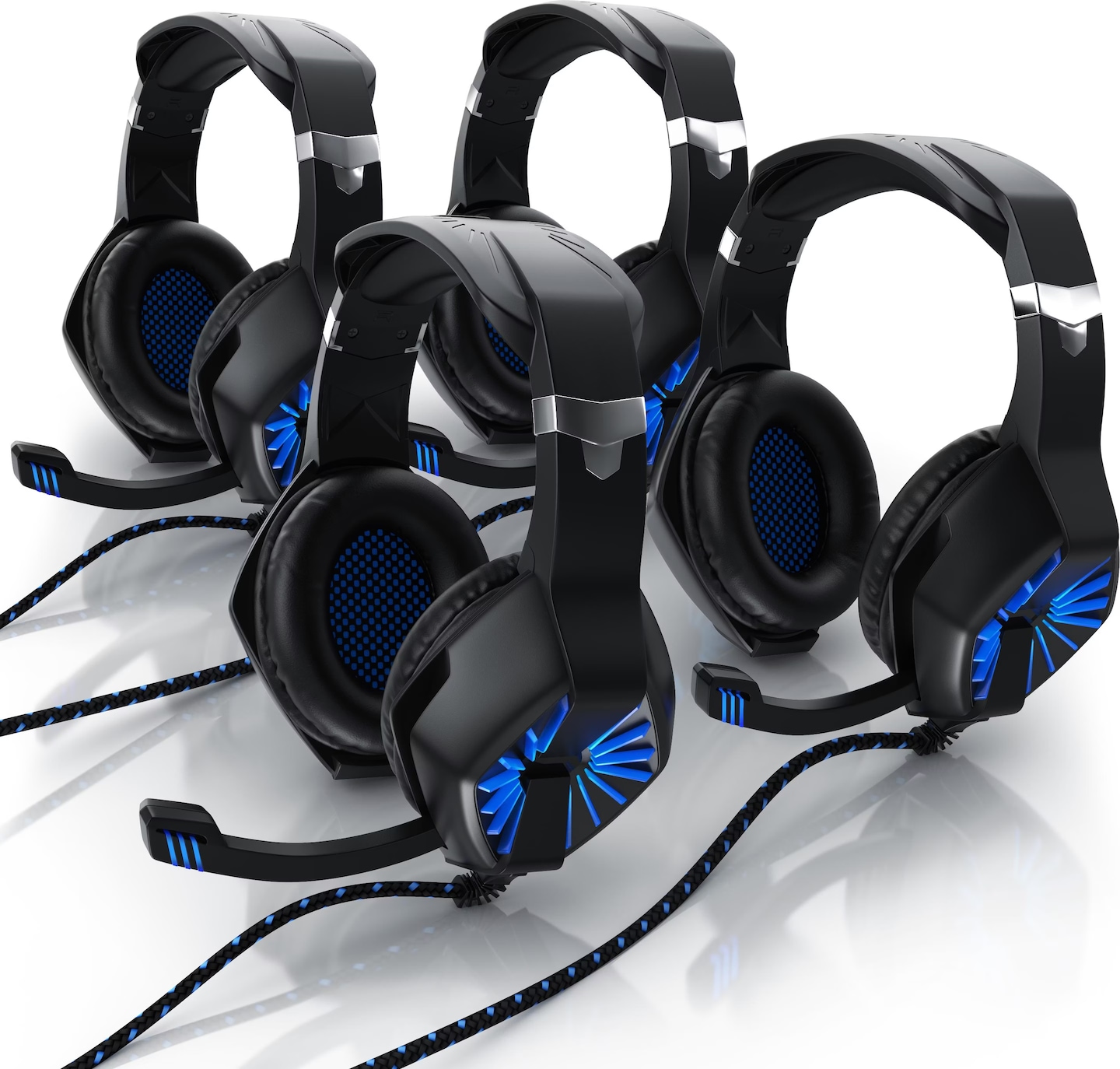 CSL 4x Gaming Headset mit Mikrofon, USB Kopfhörer für Windows/Mac/Linux ...