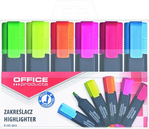 Office Products Textmarker, 1-5mm (strich), 6 stück, farbig sortiert ...