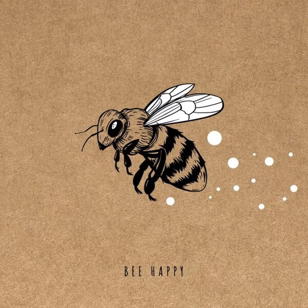 Grusskarte Bee Happy - Kraftpapierkarte (1 Stk.) - kaufen bei digitec