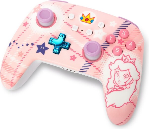 PowerA Enhanced Wireless Controller Princess Peach Plaid (Switch Lite ...