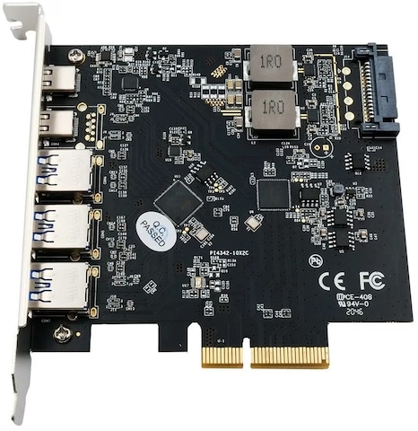 Exsys GmbH USB 3.2 Gen2 PCIe (x2) card with 5 ports (3A+2C connections ...
