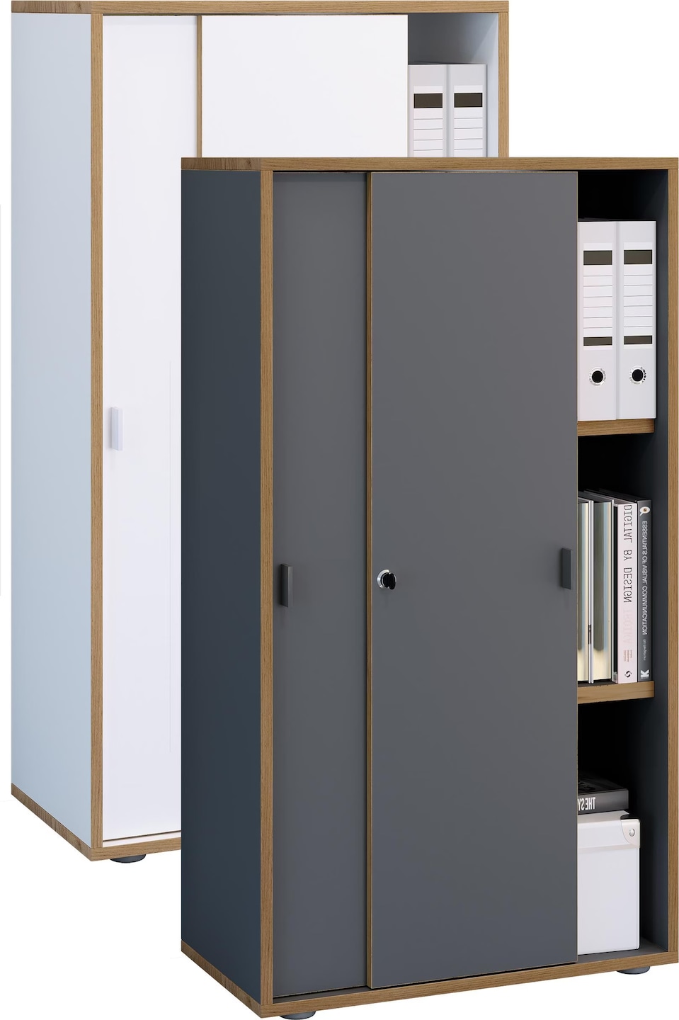 VCM Büroschrank Schiebetüren Salia 3fach B60 (110 x 60 x 37 cm) - digitec