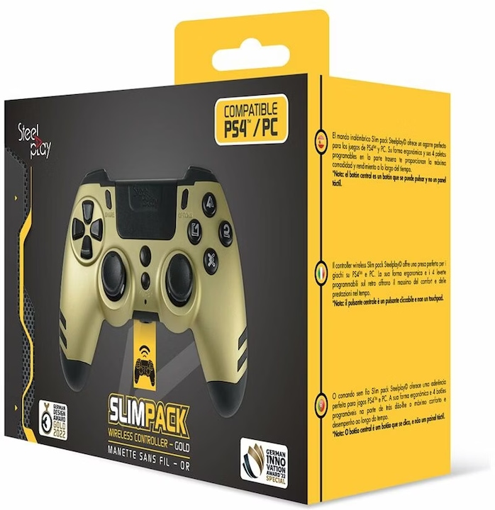 Steelplay Slim Pack Wireless Controller Gold Multi (PC, PS4) - Digitec
