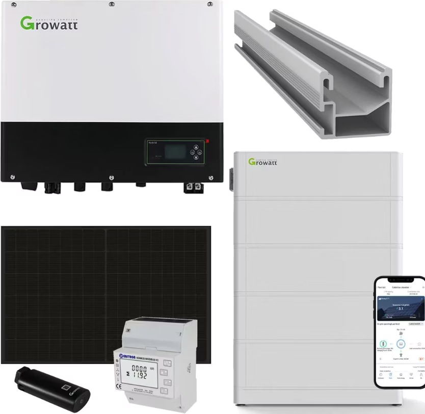 Growatt Système solaire 9 kWp avec batterie de stockage 10,24 kWh - Kit complet - Pour tous ...