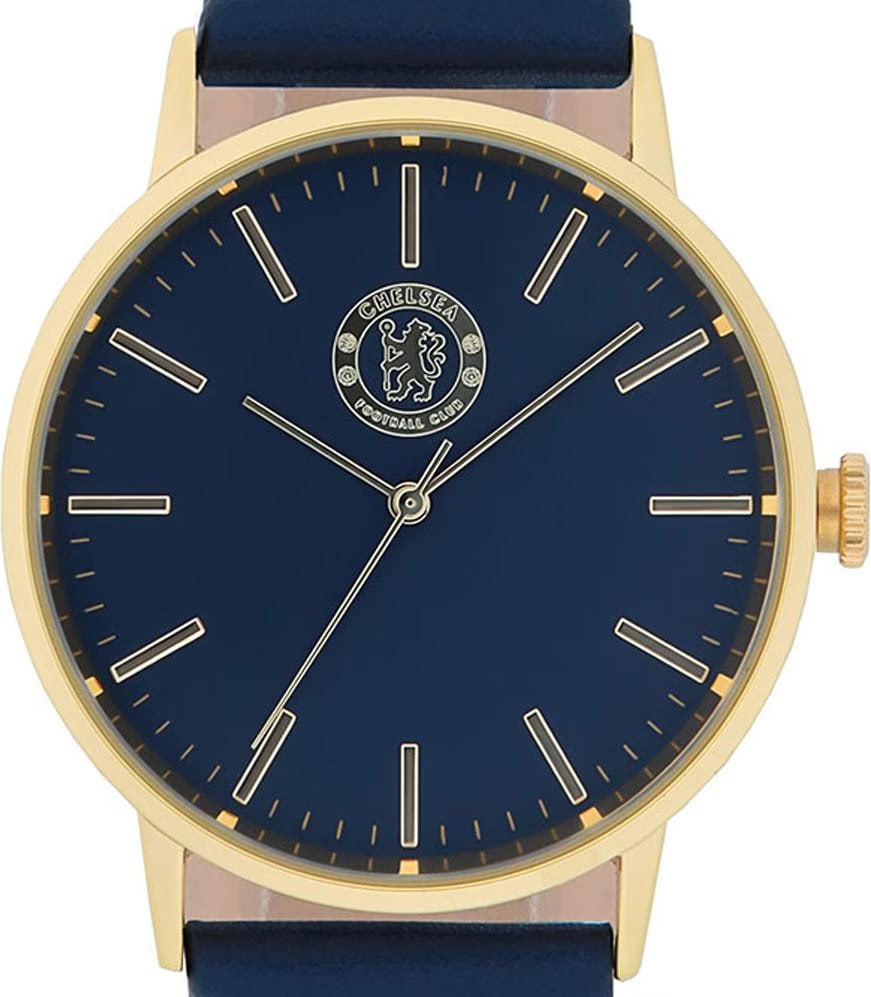 Chelsea FC Classic Lederriemen Analoge Armbanduhr (Analoguhr, 44 mm ...