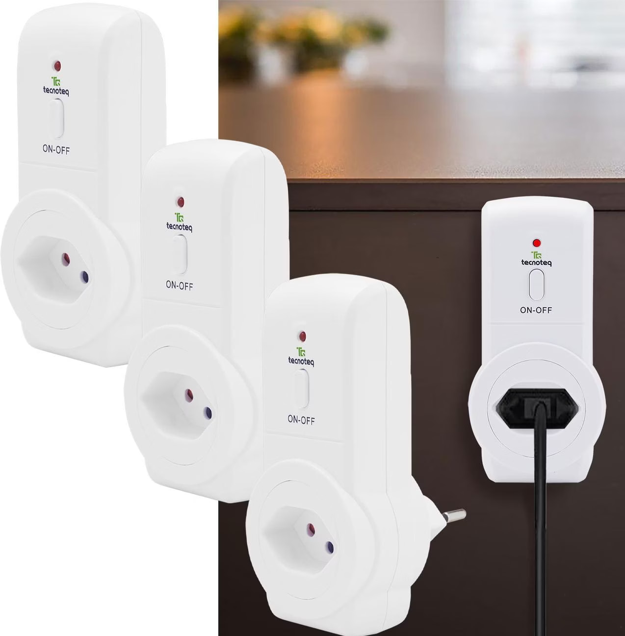 Tecnoteq Radio-controlled sockets Radio-controlled switch set of 3 with ...