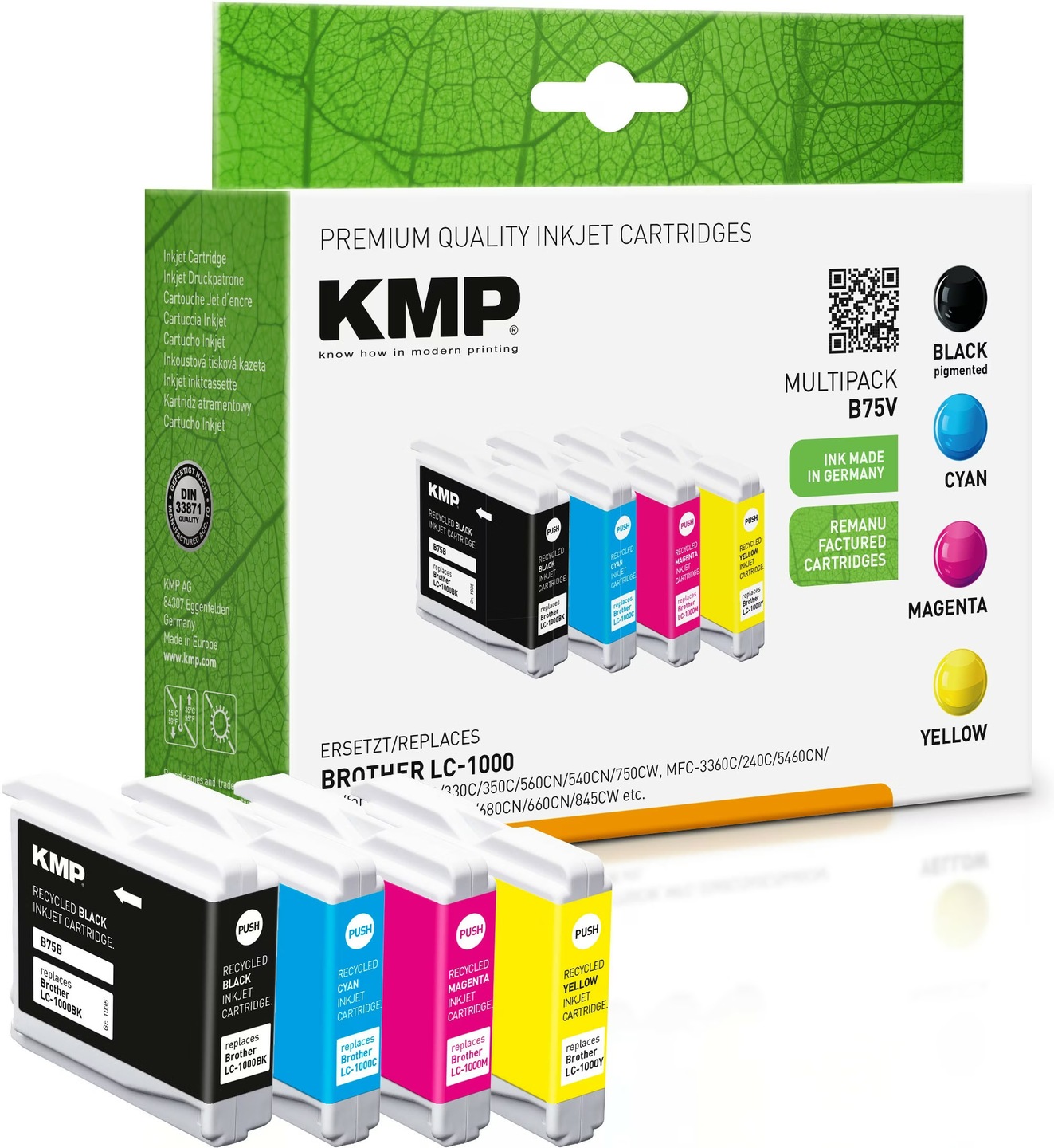 KMP Cartouche d'encre B75D Black, Black (M, C, Y, CF) - digitec