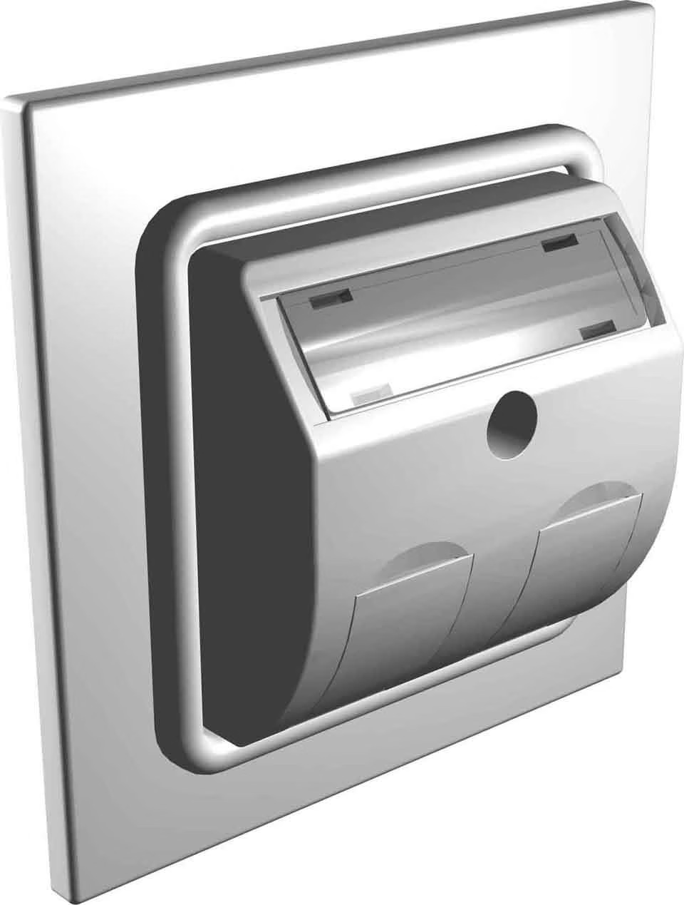 Leviton Dataudtag EU dåse for 2 x keystone konnekter hvid - Digitec