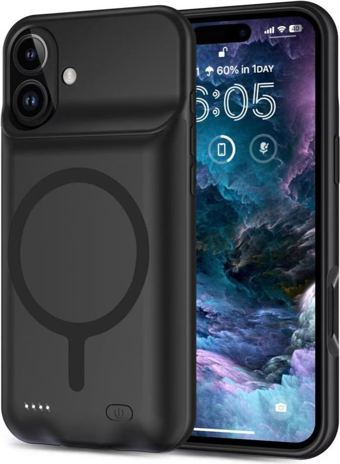 Tech-Protect PowerCase MagSafe Case with 7000mAh Powerbank for iPhone 16 - Black - digitec