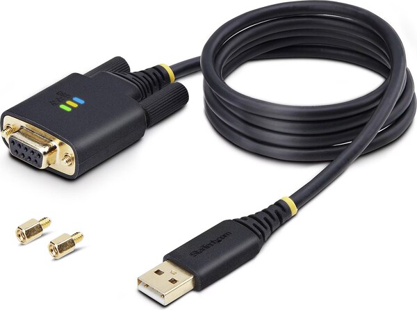 StarTech COM 1m USB null modem cable COM Retention FTDI USB-A to RS232 ...