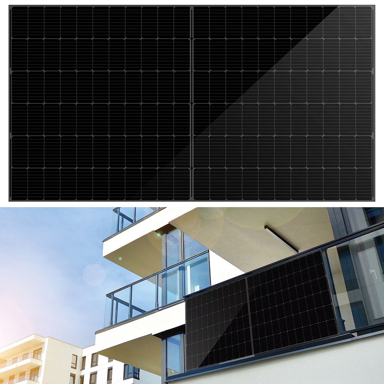 DAH Solar Moduli solari, schermo intero, mezze celle, 410 W, set da 4 ...