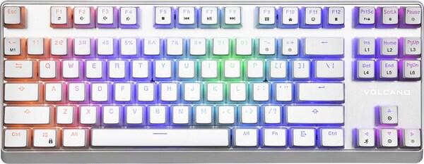 Modecom VOLCANO LANPARTY RGB PUDDING EDITION White gaming keyboard Blue ...