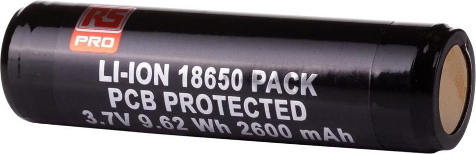 Rs Pro 18650 Batterie lithium-ion, 3.7V / 2.6Ah, connecteur standard (3 ...