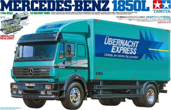 Tamiya Camion RC Mercedes-Benz 1850L Overnight Express 1:14 Kit (Kit ...
