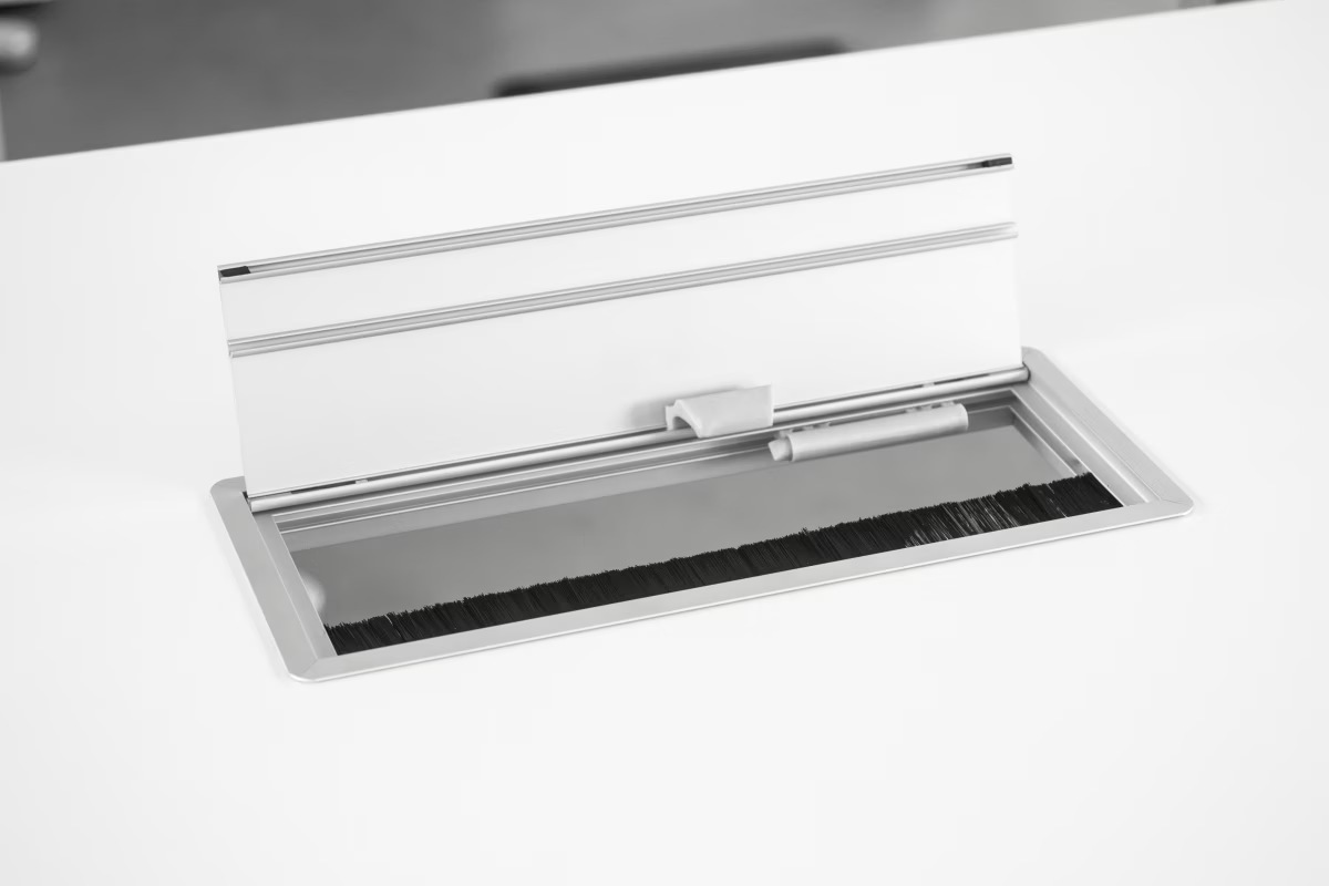 Escritorio Cable flap 30cm without installation, aluminium (Cable hole ...