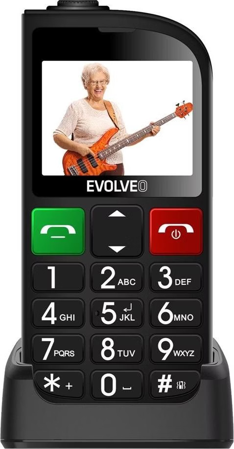 Evolveo EasyPhone FL, mobilní telefon pro seniory s nabíjecím stojánkem ...