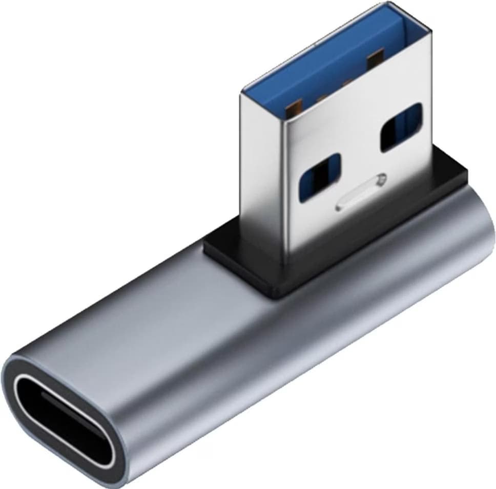 Powerguard Usb A Vers Usb C 90 Degrés Angle Gauche Plat Adaptateur