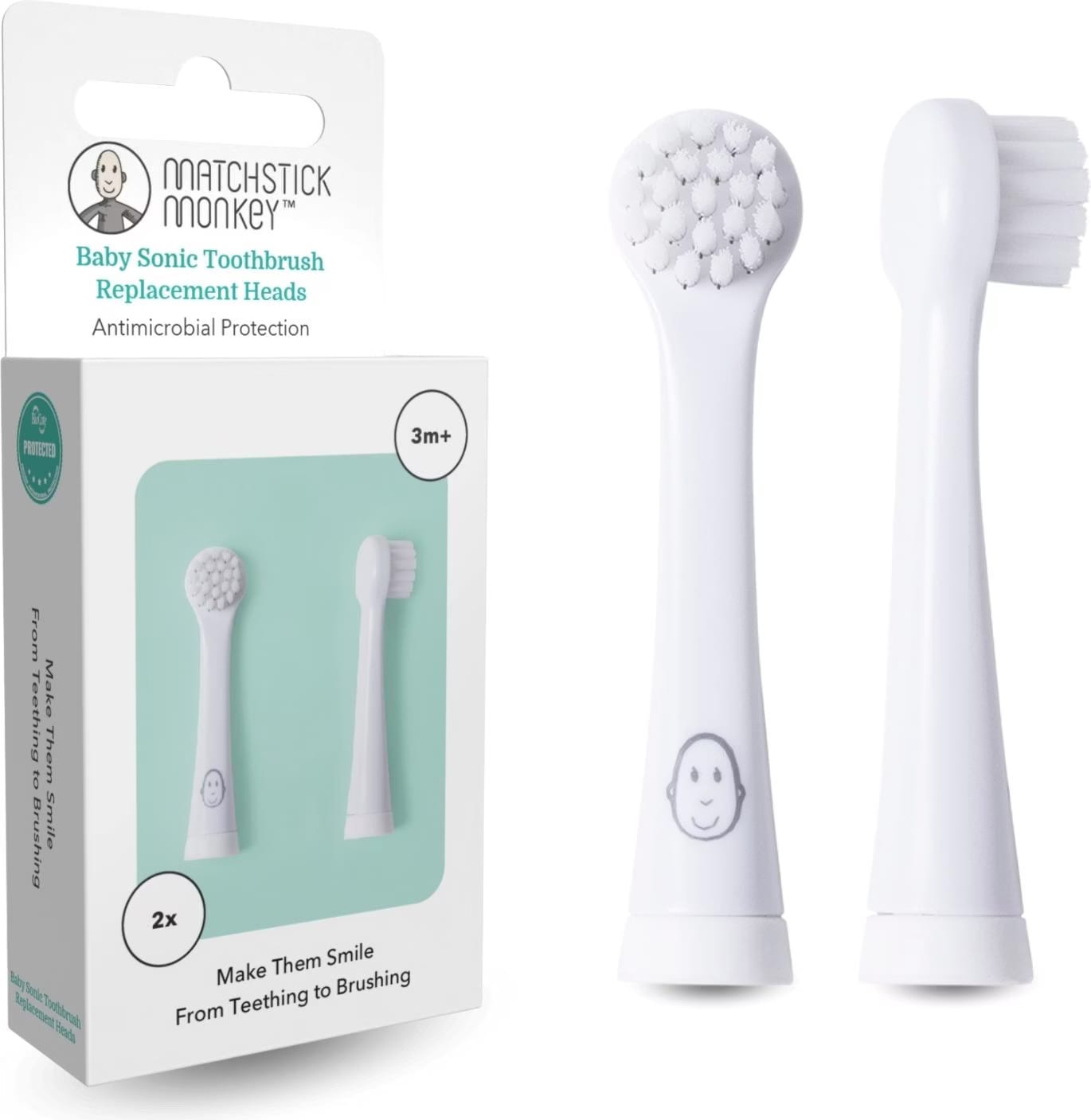 Matchstick Monkey Zahnbürsten Ersatzköpfe (2er Pack) für elektrische Zahnbürste (2 x) - Digitec