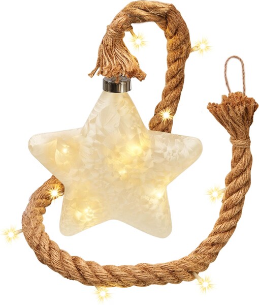 Amare Glasfiguren 18 cm LED Stern beleuchtet am Seil - digitec