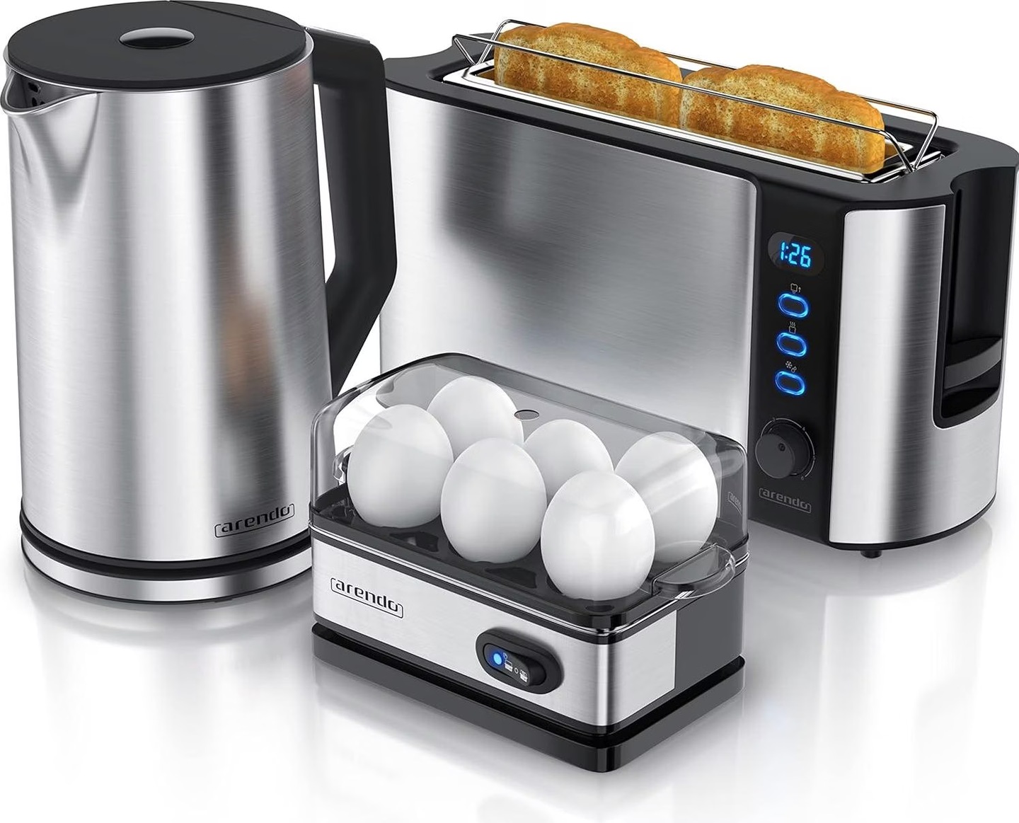 Arendo Frühstück Set - Wasserkocher, Toaster und Eierkocher - Digitec