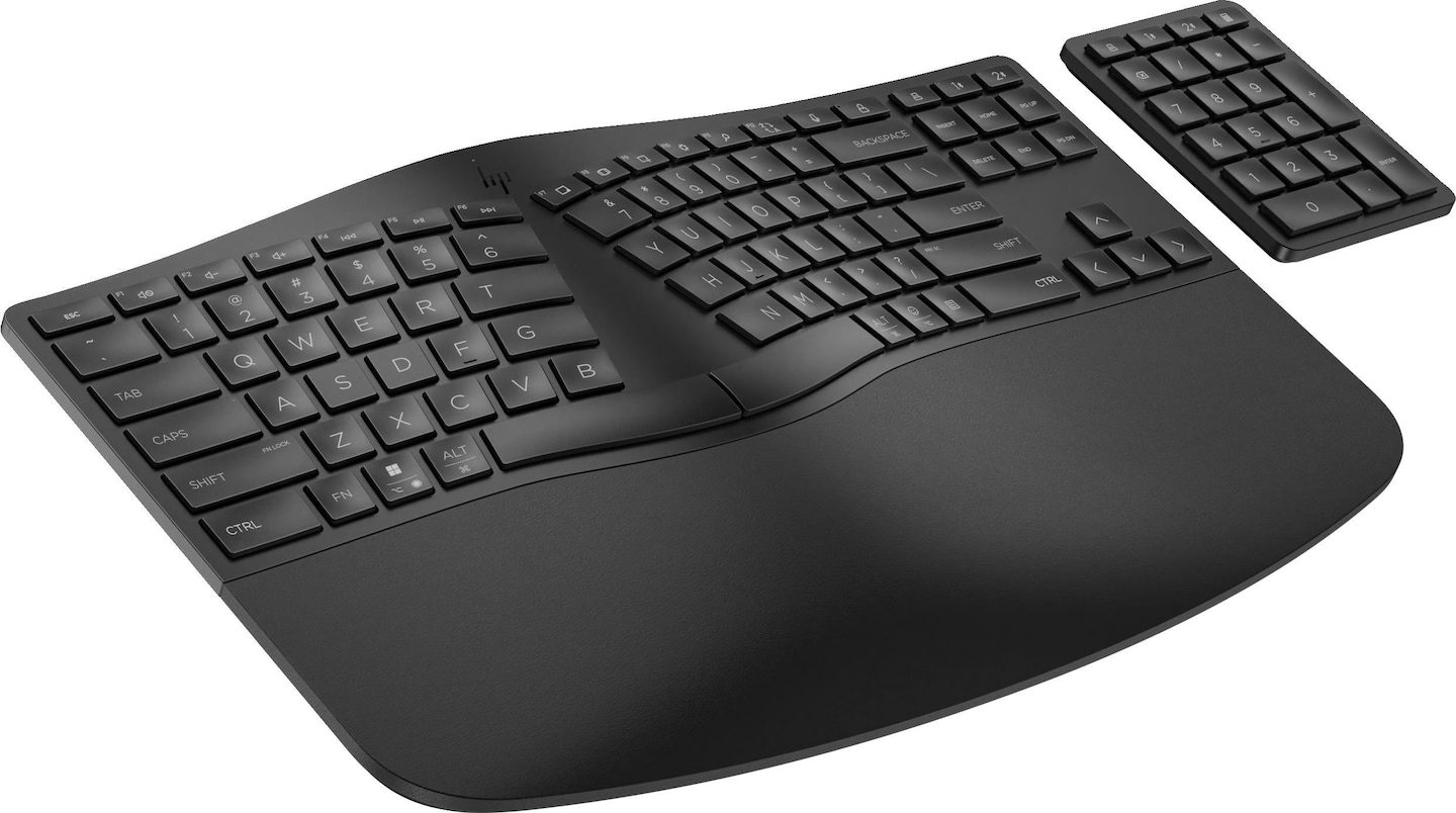 HP Hewlett-Packard 965 BLK Ergonomic Wireless Keyboard, 965, BLK (DE ...