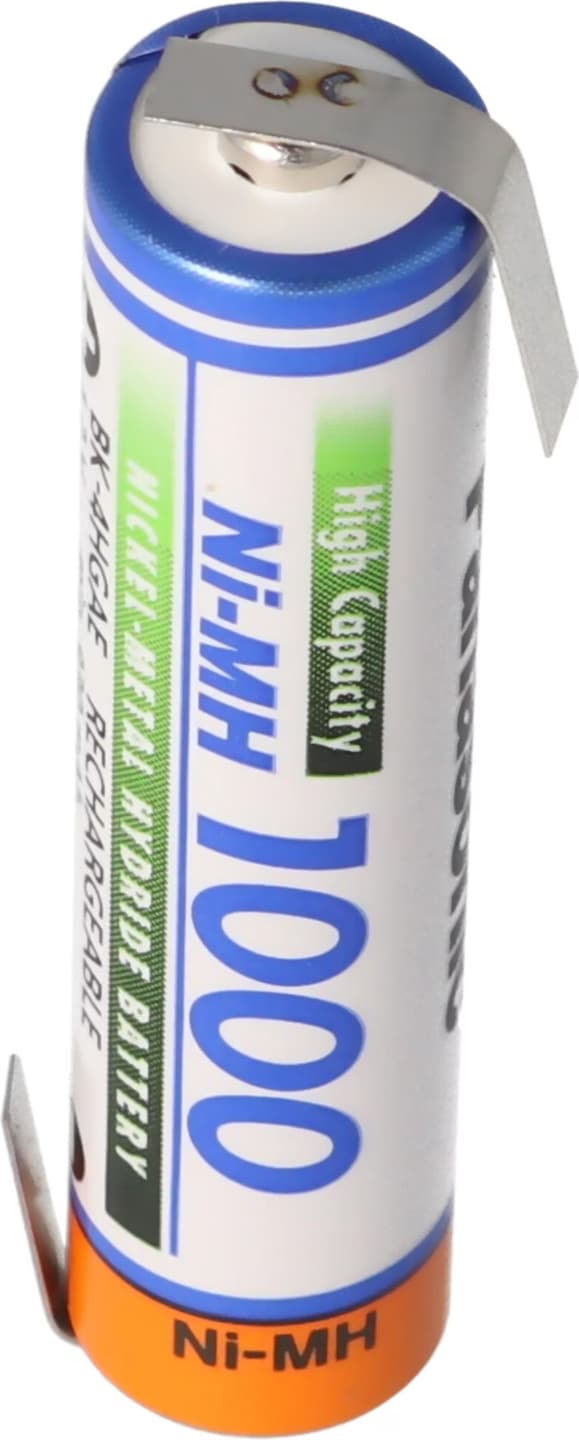 Panasonic Akku BK-4HGAE Micro AAA HR-4U NiMH Akku mit Lötfahne Z-Form ...