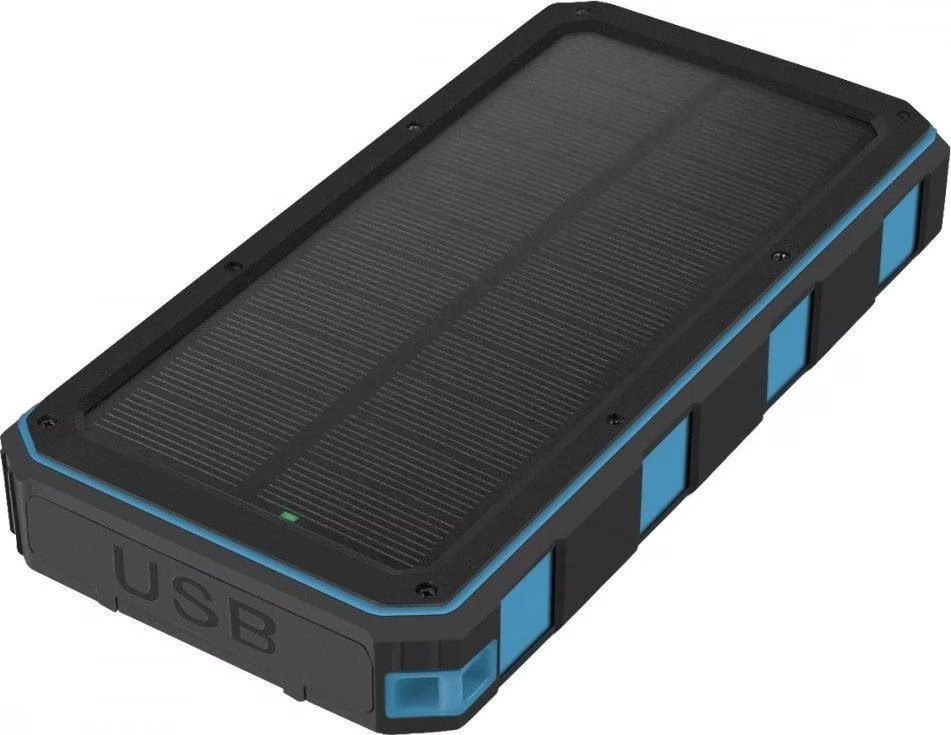 fontastic Solar Power Bank 20000 mA (20A) mit 15W Induktionsladung USB ...