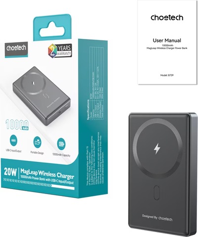 Choetech Super Slim MagSafe Wireless Powerbank 10000mAh (10000 mAh, 20 ...