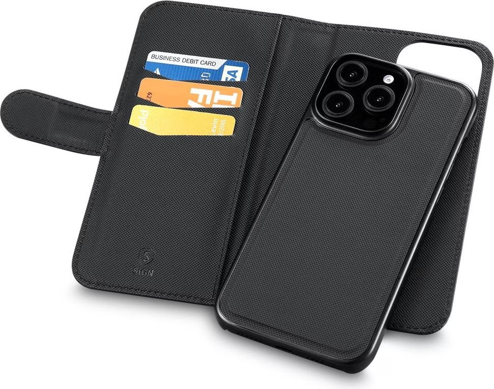 SIGN Wallet cover 2-in-1 for iPhone 16 Pro Max - Black (Apple iPhone 16 Pro Max) - Digitec
