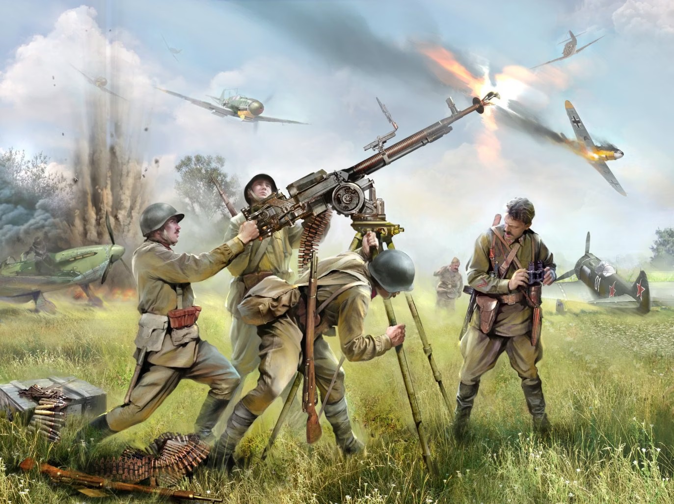 Zvezda Soviet DSHK Machinegun With Crew WWII - 1:35 Scale 3609 - digitec