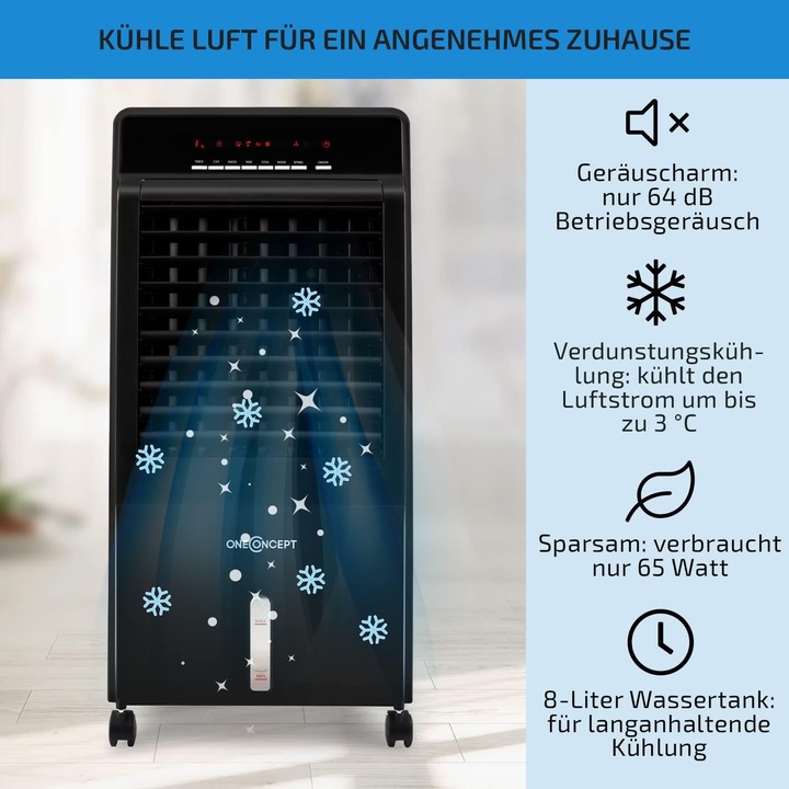 OneConcept 4-in-1 Air Cooler, Black (64 dB) - buy at Digitec