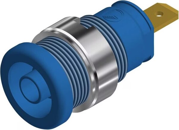 Hirschmann Test & Measurement Safety laboratory socket, blue, gold ...