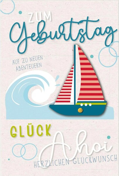 Susy Card Geburtstagskarte Segelboot drehbar 11.5 x 17 cm (1 Stk ...