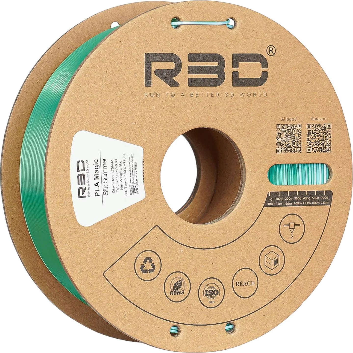 R3D eSilk Magic-PLA Filament d'été 1.75mm 1Kg (PLA, 1.75 mm, 1000 g ...