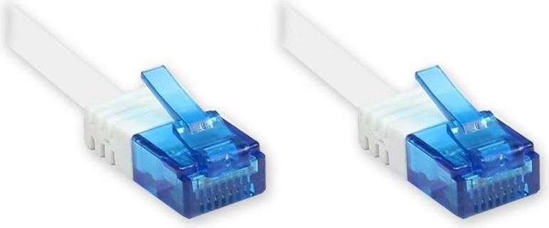 Varia Patch cable, Cat. 6a, U/UTP, flat cable, 500 MHz, white, 2 m (U ...