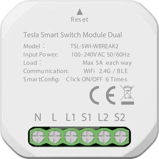 Tesla Solar TESLA Smart Home Smart Switch Module Dual Wi-Fi - Digitec