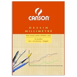 Canson Millimeterpapier-Block, DIN A4, 90 g/qm (A4) - Digitec