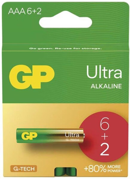GP Batteries GP Alkalick?? baterie ULTRA AAA (LR03)- 8ks (8 Stk., 1/2 AAA) - digitec