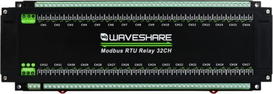 WaveShare 32-Kanal Relais RS485 Modbus RTU Relay 32CH - Digitec
